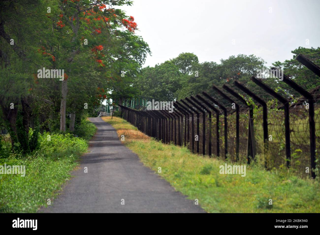 The empty view of the Indo - Bangladesh International Border due to ...