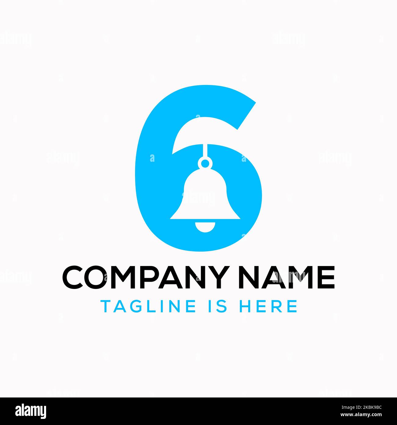 Letter 6 Cowbell Logo Concept With Hanging Bell Symbol Vector Template ...