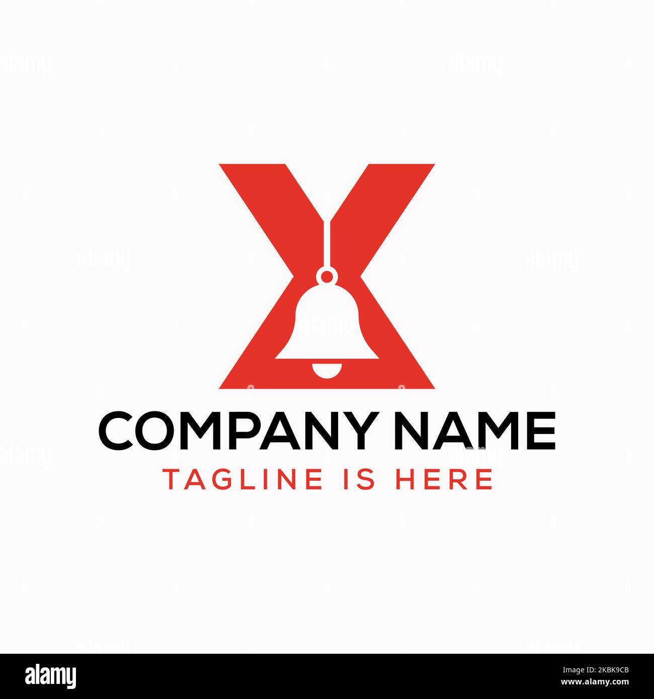 Letter X Cowbell Logo Concept With Hanging Bell Symbol Vector Template ...