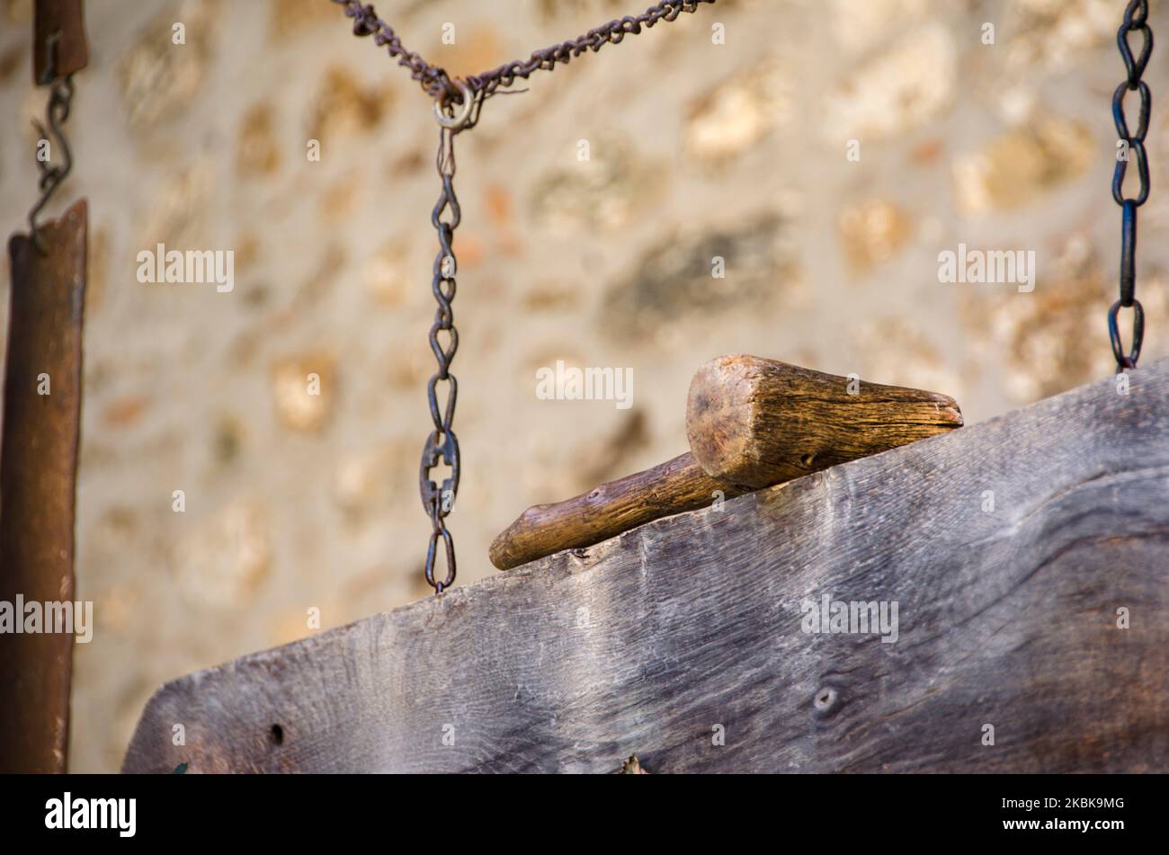 traditional orthodox monastic wooden beater Stock Photo - Alamy