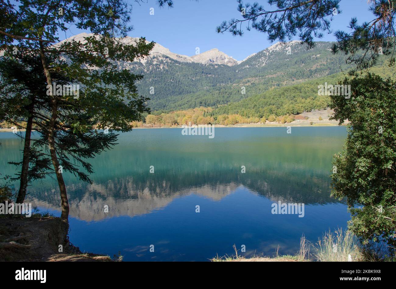 Lake Doxa is an artificial lake at an altitude of 900 meters, located ...