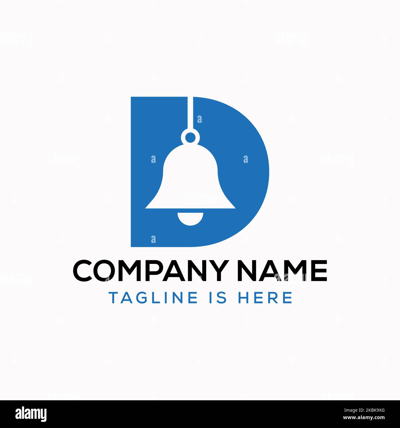 Letter D Cowbell Logo Concept With Hanging Bell Symbol Vector Template ...