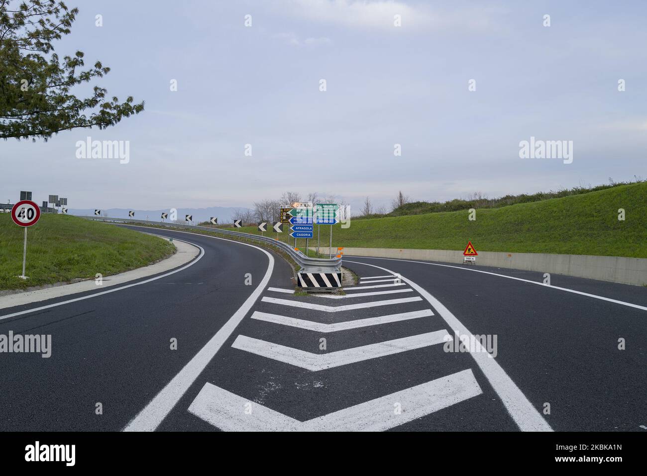 Italian motorways , usually filled with cable car, is seen empty in ...