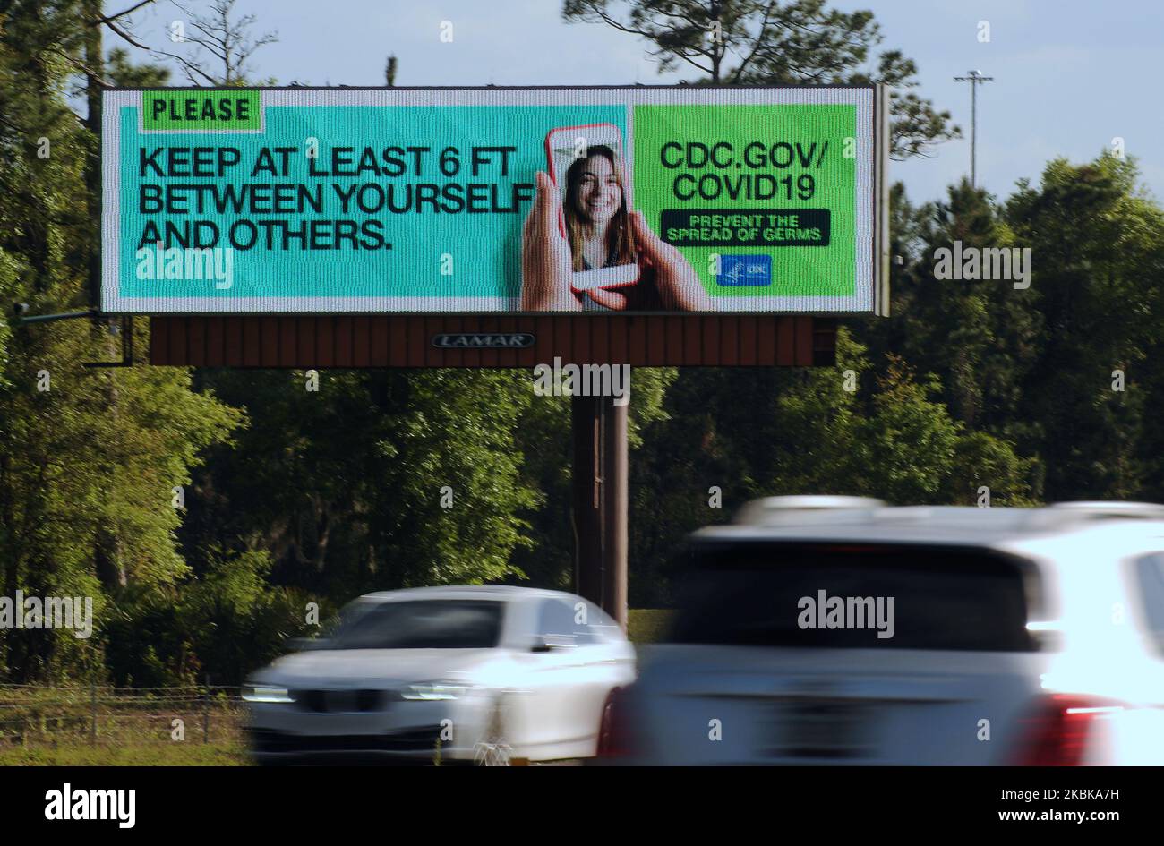 An electronic billboard sponsored by the Centers for Disease Control ...