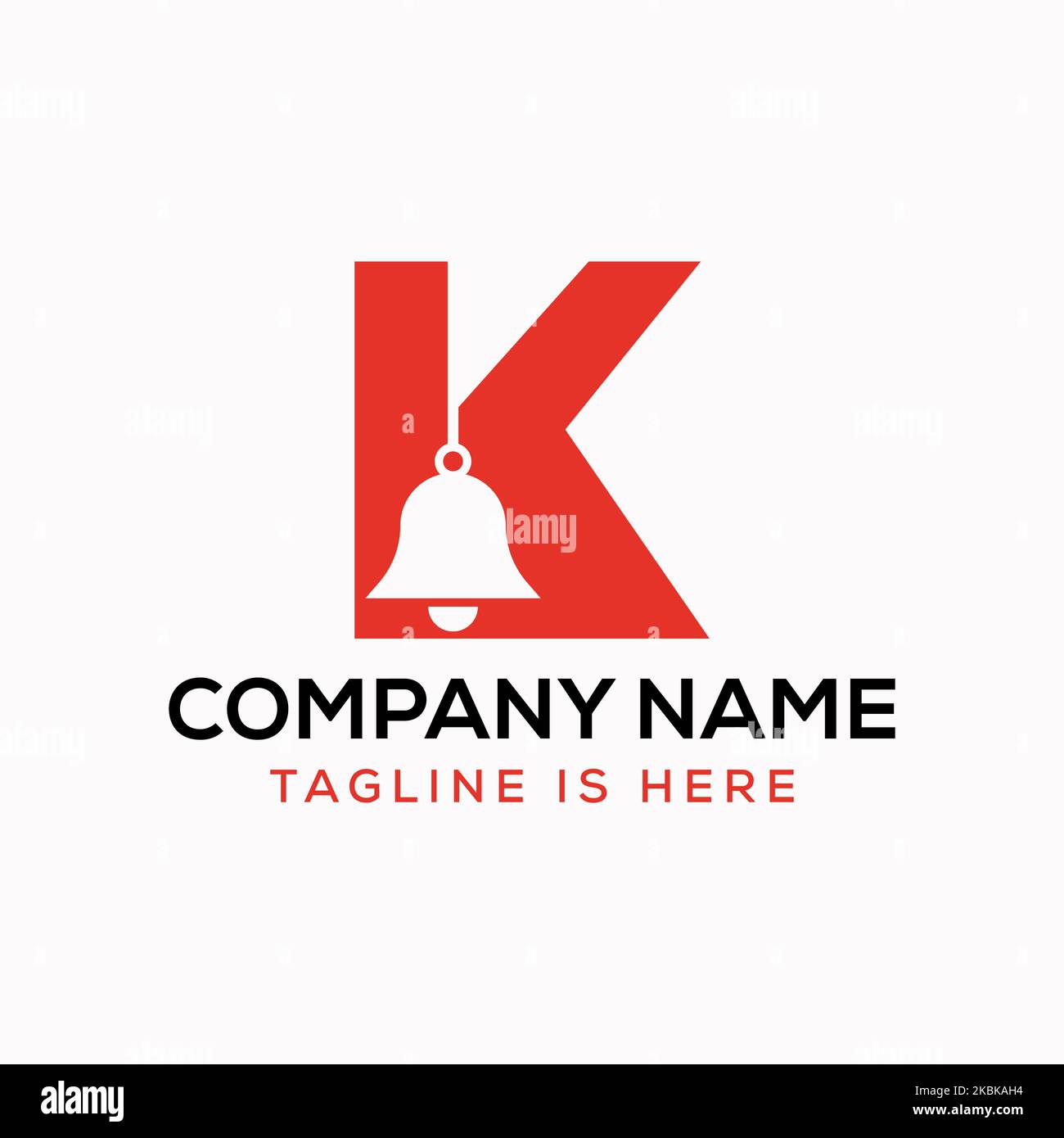 Letter K Cowbell Logo Concept With Hanging Bell Symbol Vector Template ...