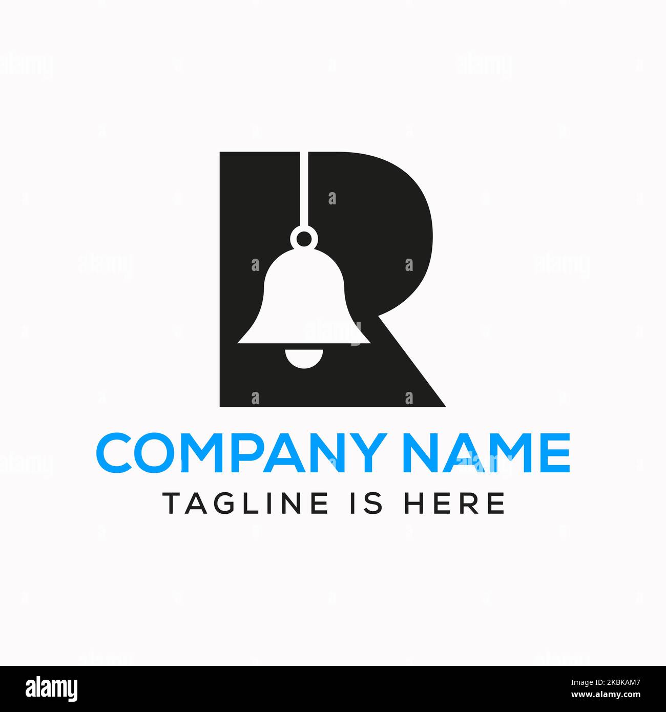 Letter R Cowbell Logo Concept With Hanging Bell Symbol Vector Template ...