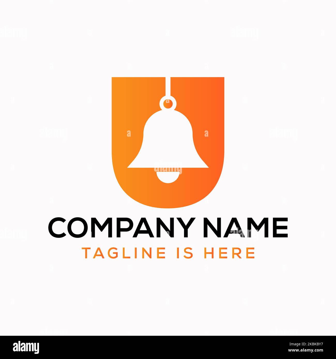 Letter U Cowbell Logo Concept With Hanging Bell Symbol Vector Template ...