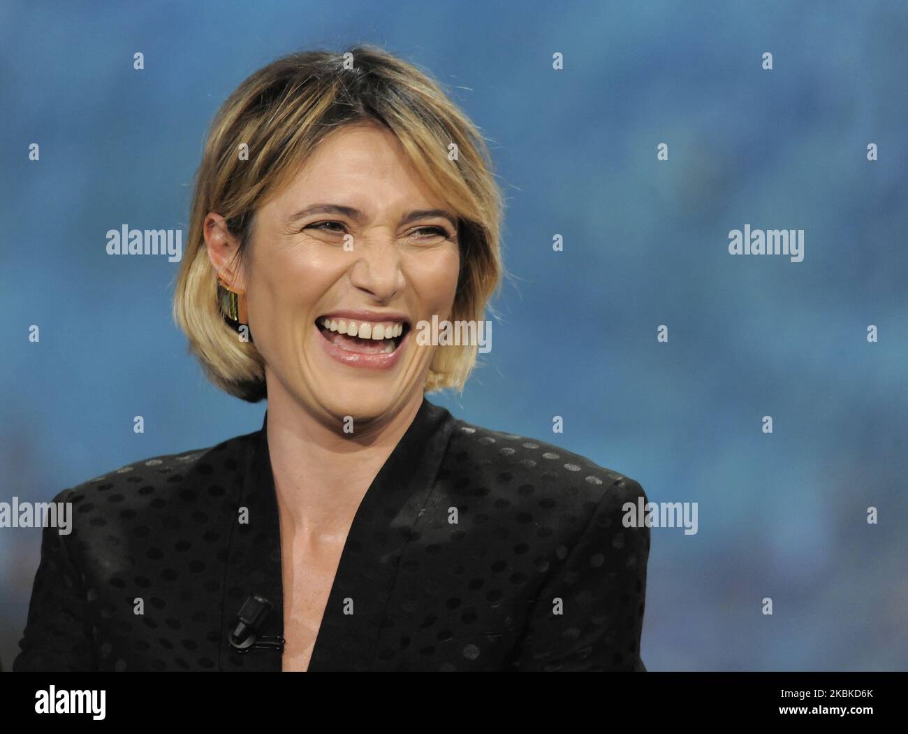 Anna Foglietta Italian actress, during the RAI TV show Che Tempo Che Fa ...