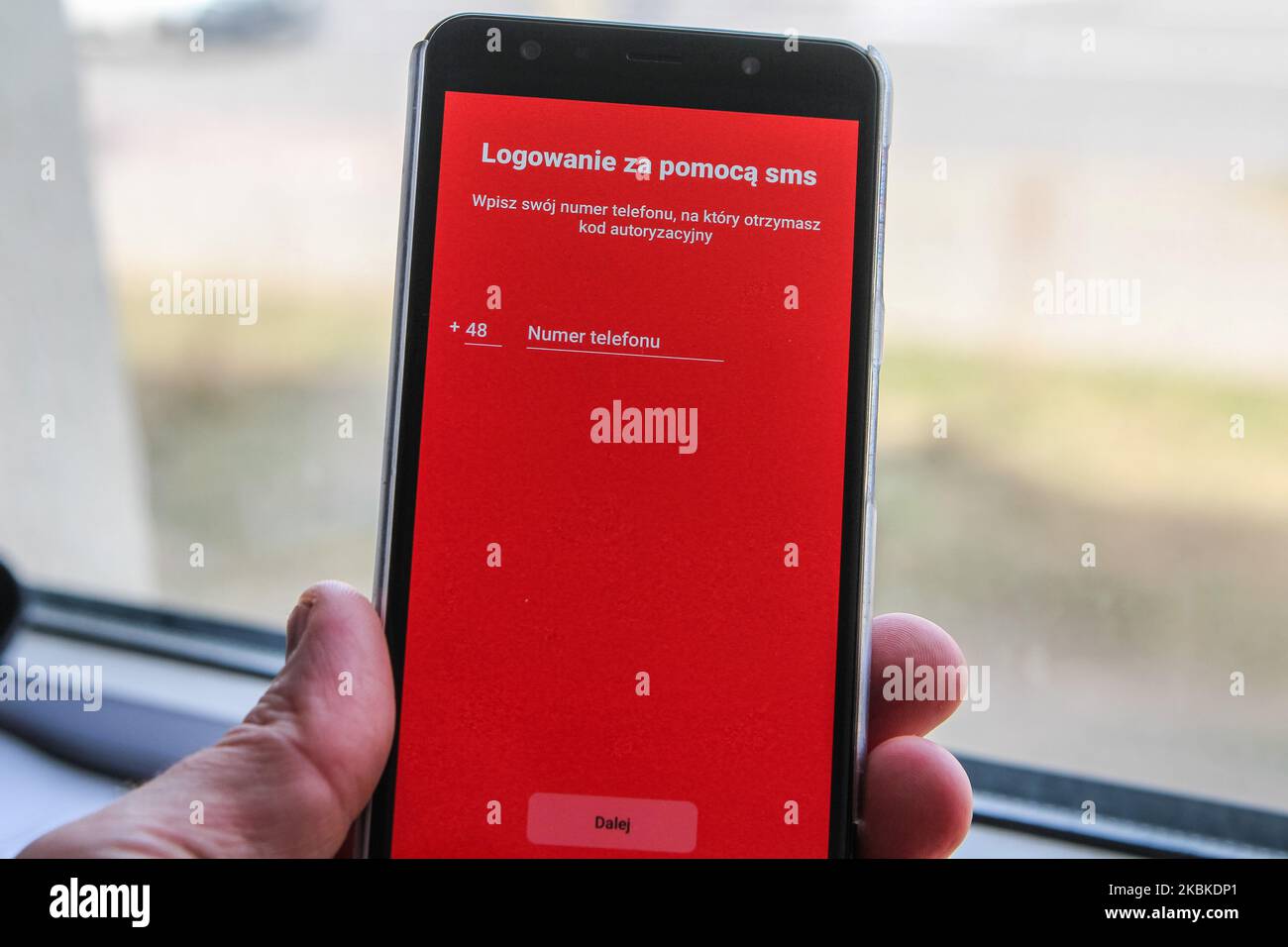 The Home Quarantine app opened on Android phone is seen in Gdynia ...