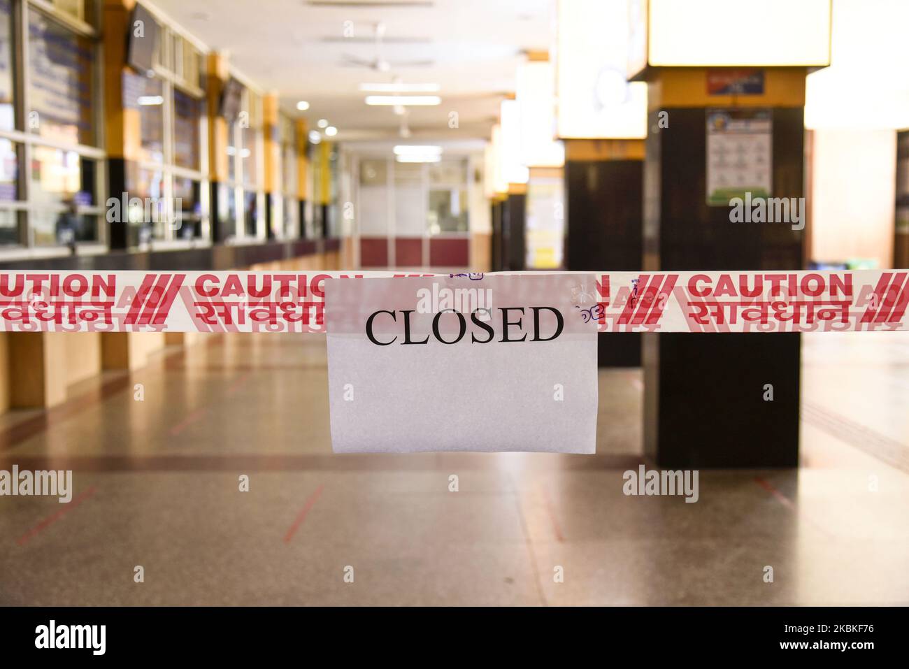 Closed ticket counter of Guwahati Railway station after lockdown in the ...