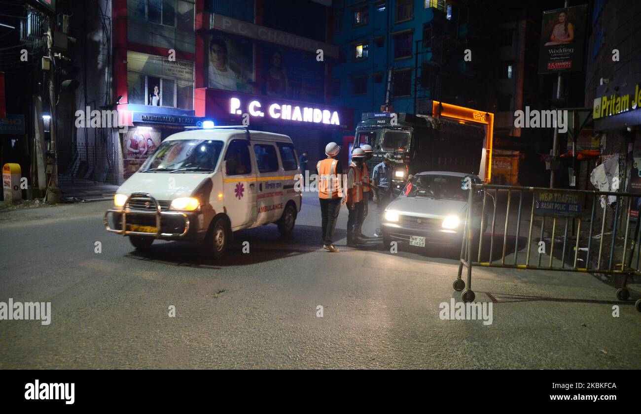 Police personnel checks the car after the central governments ...