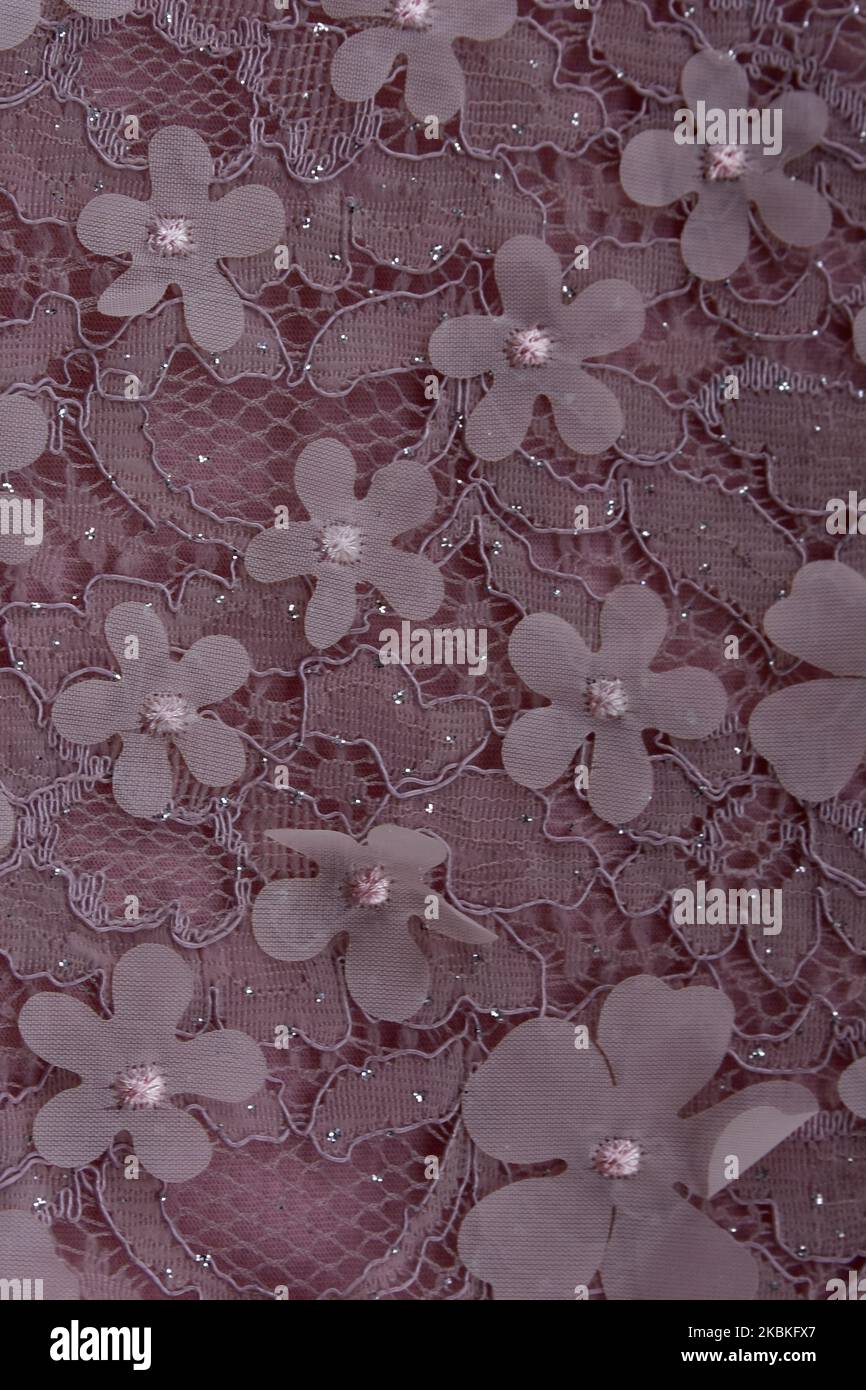 Powder pink background, fabric, fabric, fashionable girlish color Stock ...