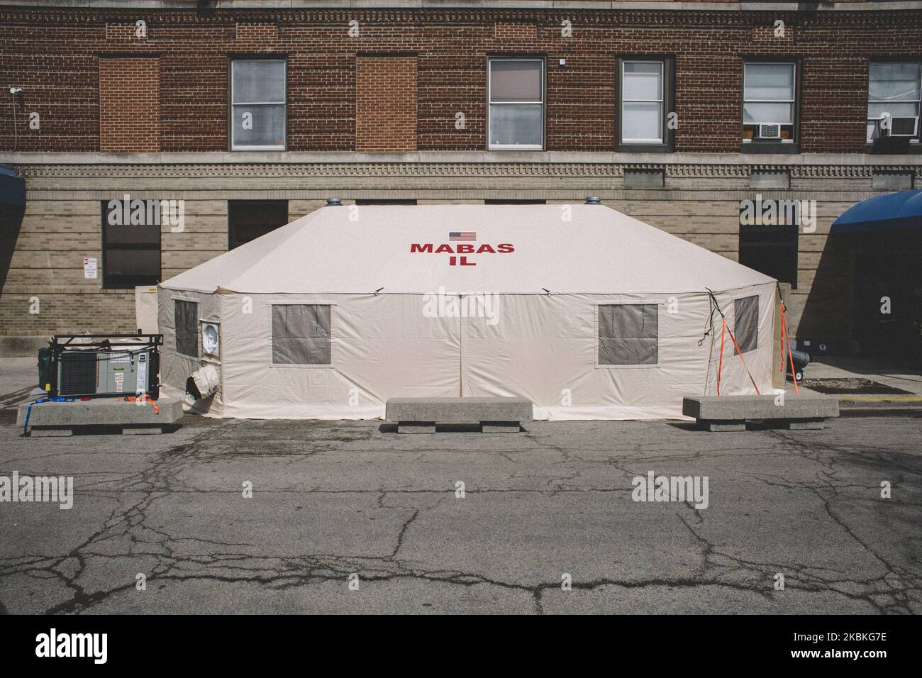 A COVID-19 testing tent is set up outside of Norwegian American ...