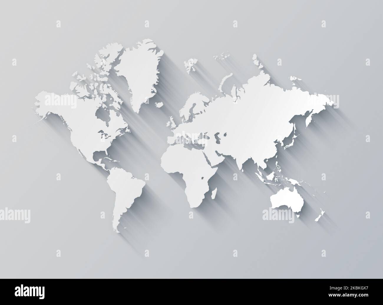 World map illustration isolated on a white background Stock Photo - Alamy