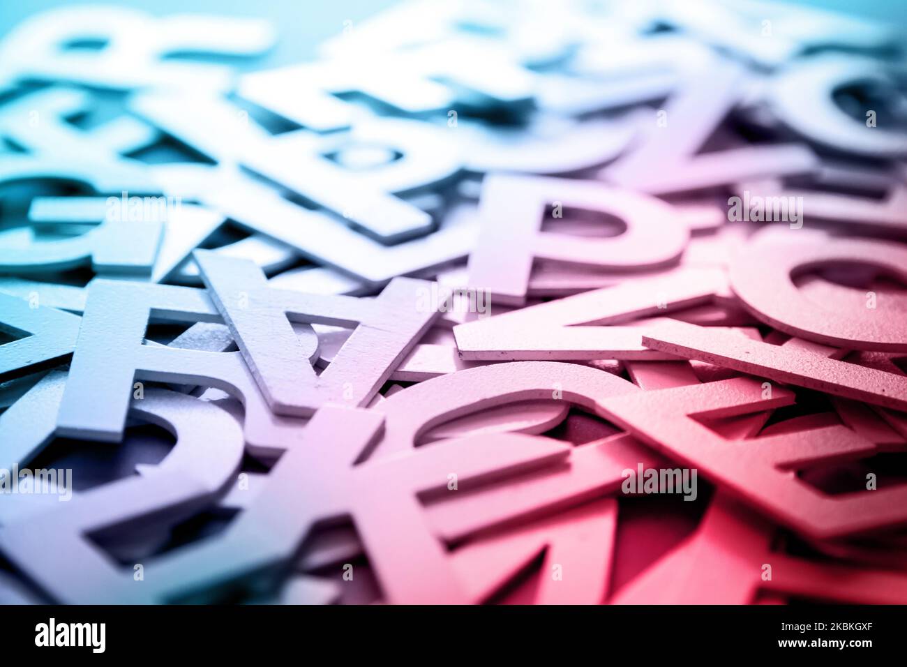 Mixed solid letters pile closeup photo. Education background concept ...