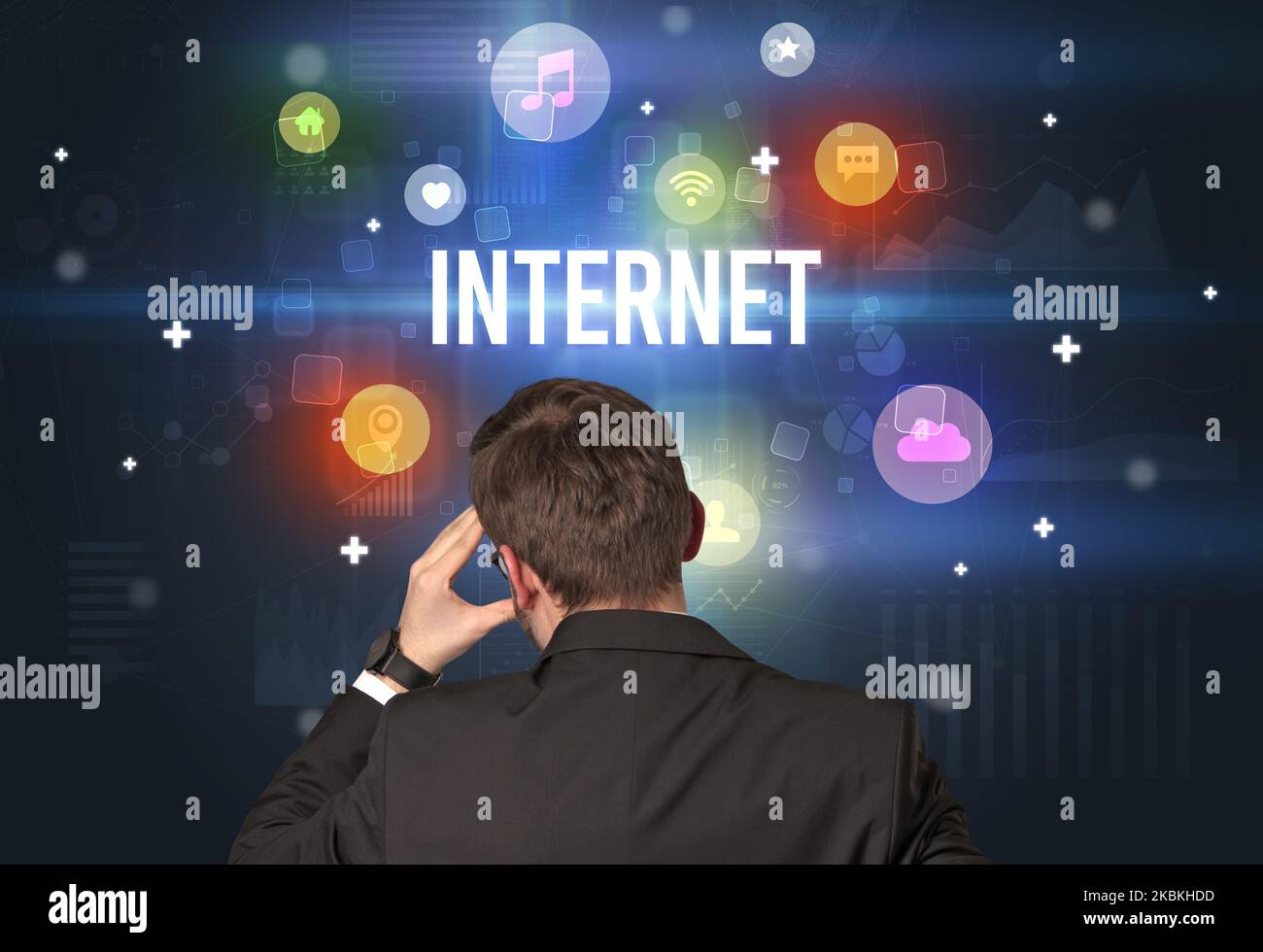 Rear view of a businessman Stock Photo - Alamy