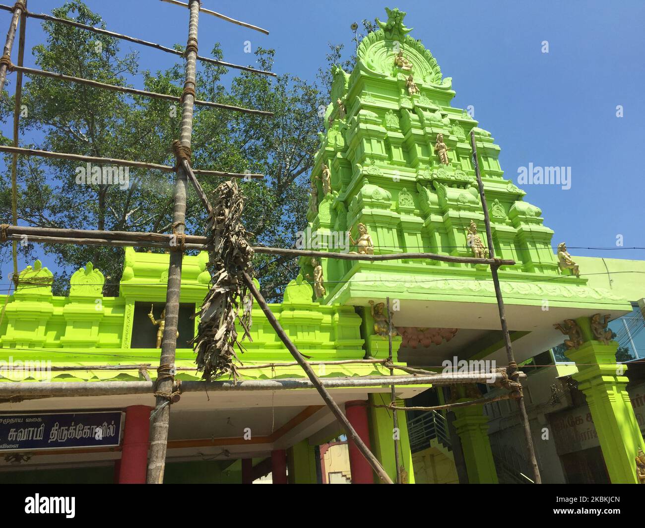 Restoration of a Hindu temple in Nagercoil, Tamil Nadu, India. (Photo ...