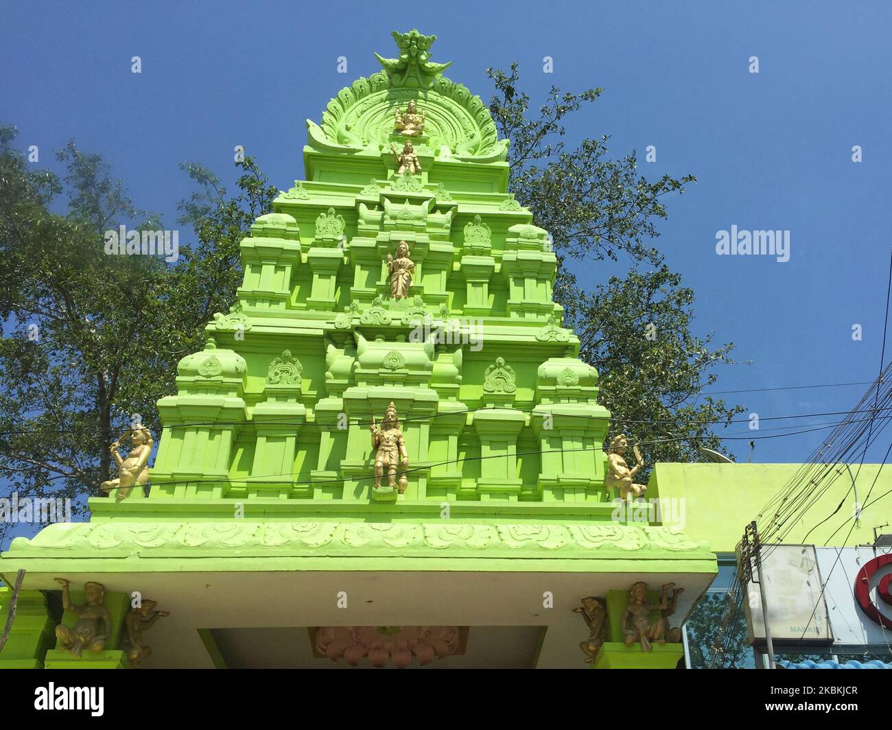 Detail of a Hindu temple in Nagercoil, Tamil Nadu, India. (Photo by ...