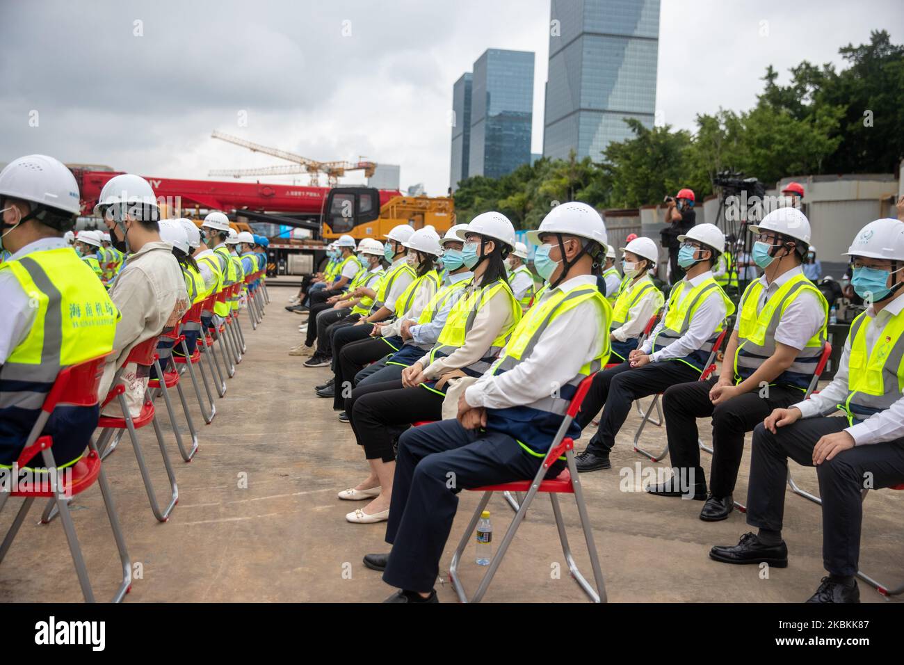 Aerial photos show the Hainan Center Project located in the Dayingshan ...