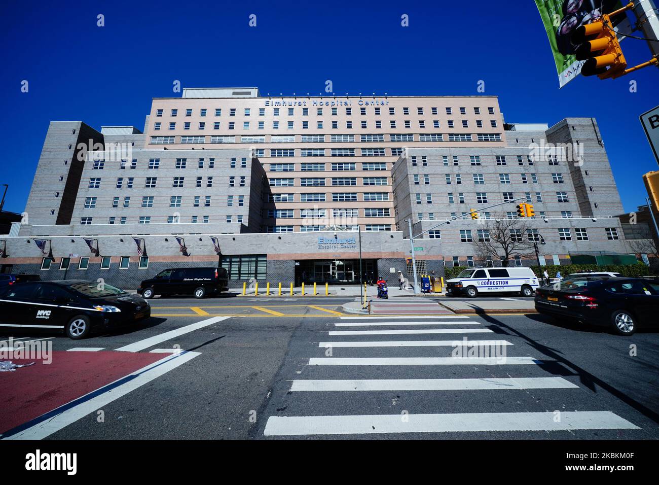 A view of Elmhurst Hospital Center in the Queens borough of New York ...