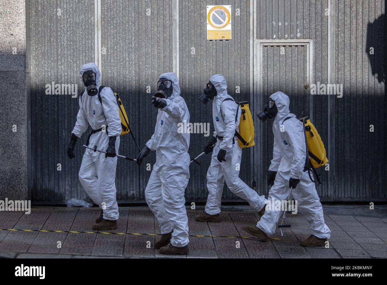 Members of the Spanish Army's UME (Military Emergency Unit) carries out ...