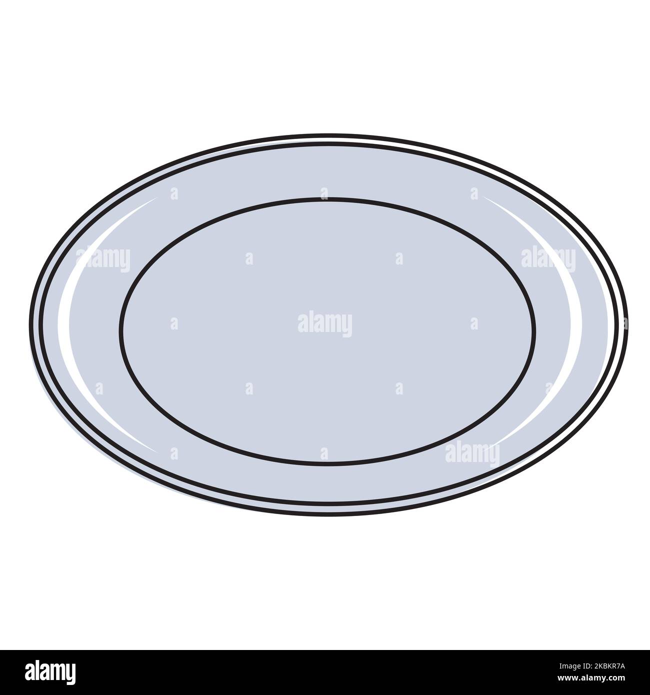 Color plate with contour isolated vector illustration in flat style ...