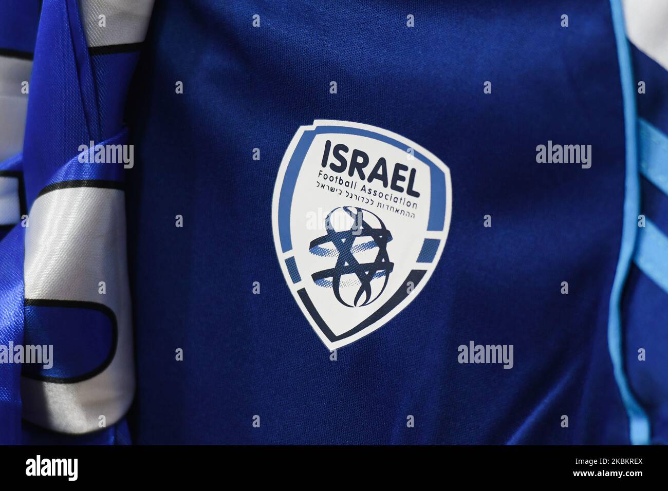 A logo of Israel Football Association seen in Jerusalem’s City Center ...
