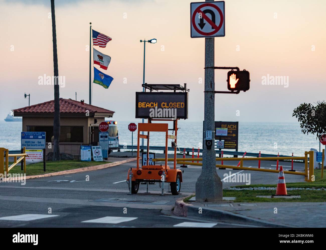 Beaches in Los Angeles County, CA, USA remain empty and in full ...