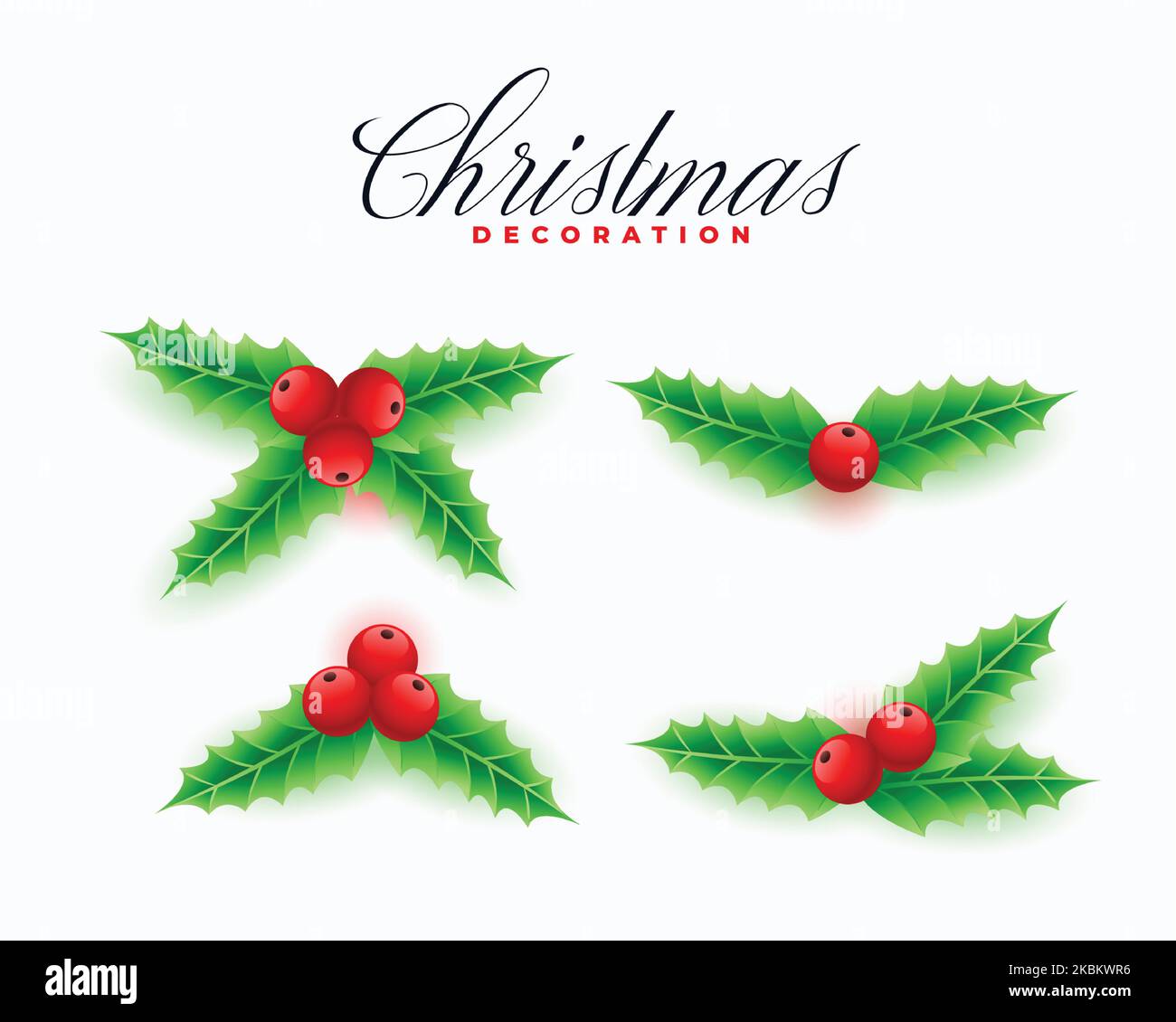 Holly leaf branch clipart Stock Vector Images - Alamy