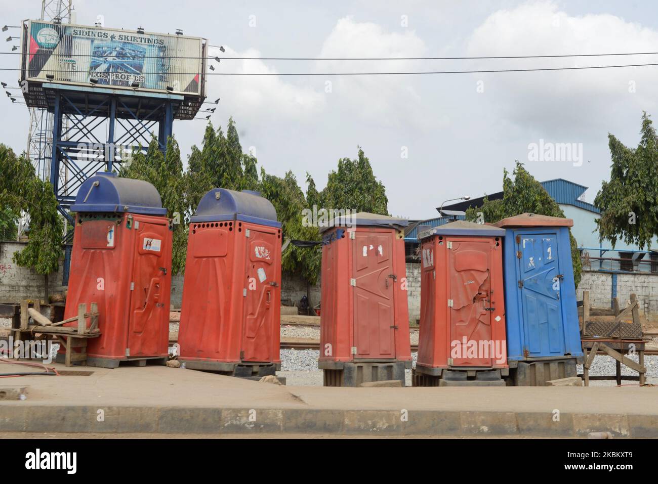 Unused mobile toilets hi-res stock photography and images - Alamy