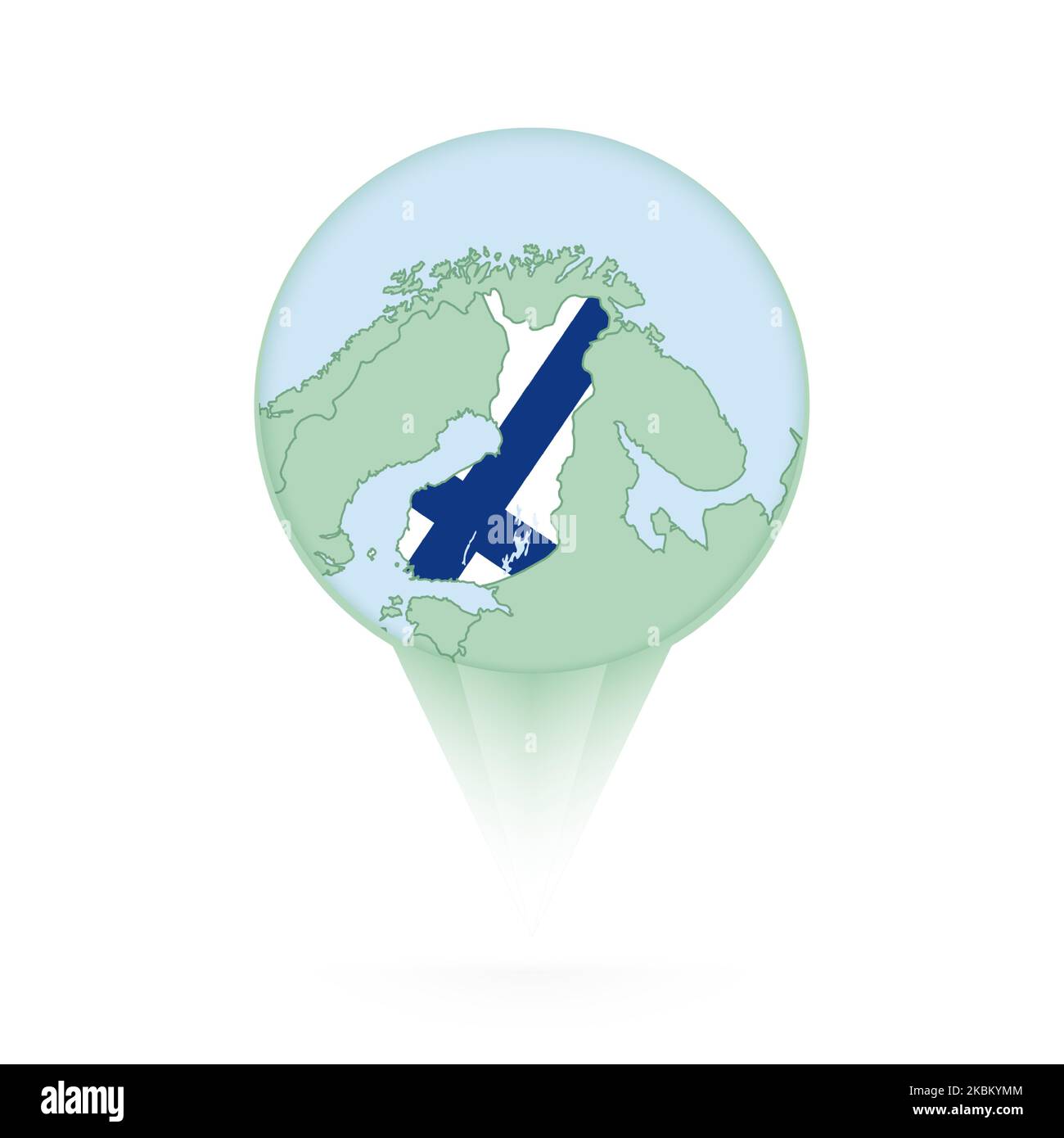 Finland map, stylish location icon with Finland map and flag. Green pin ...