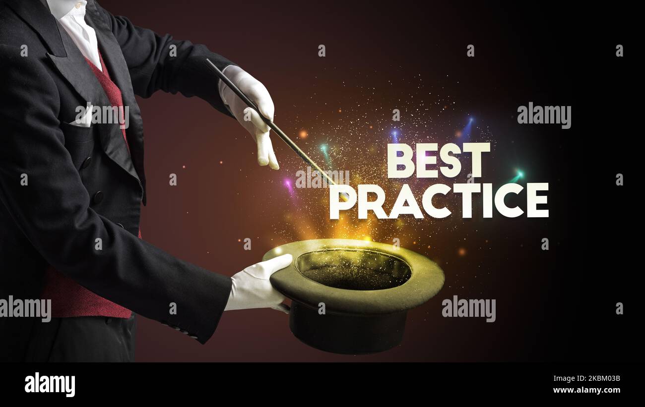 Magician is showing magic trick Stock Photo - Alamy