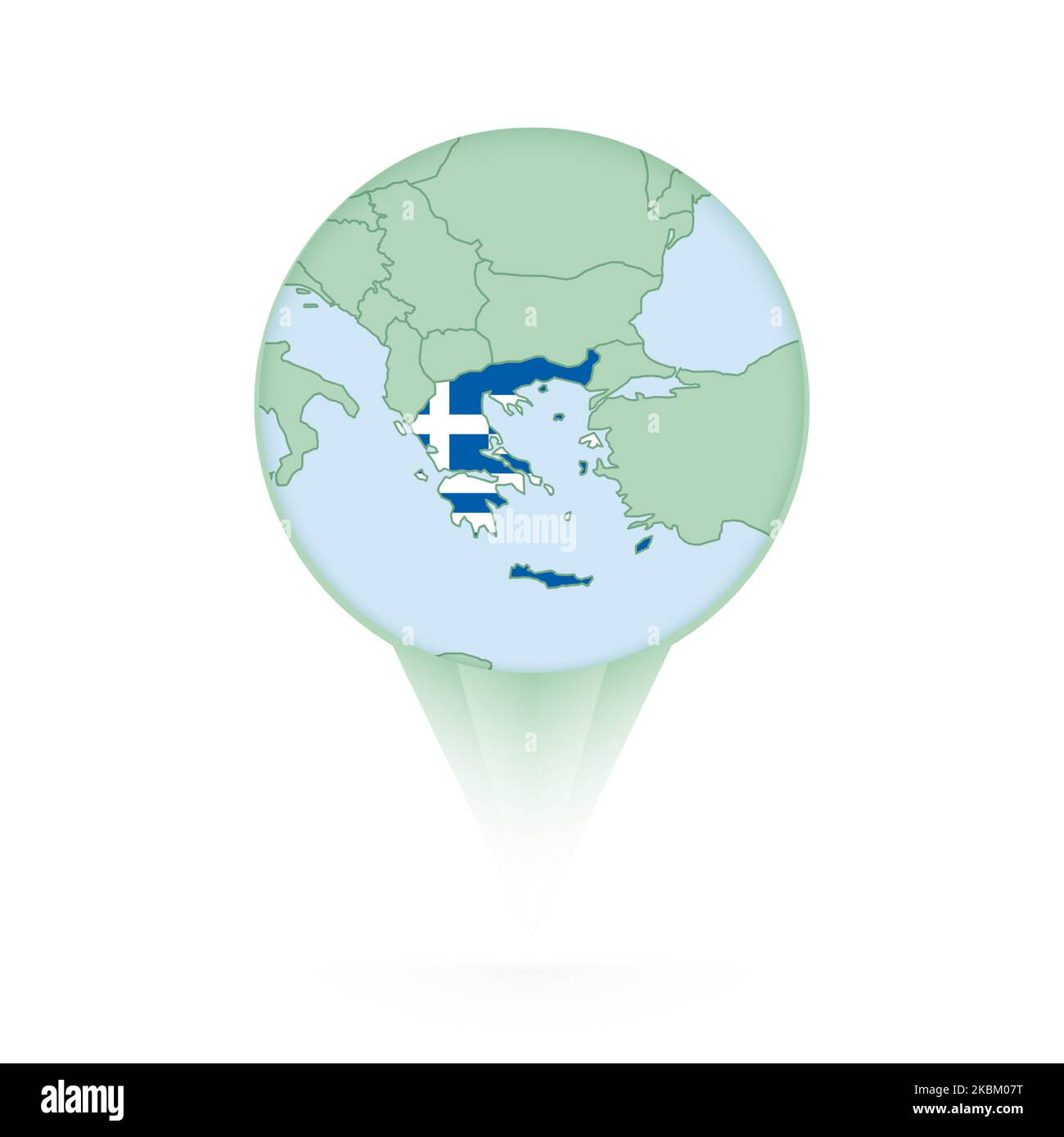 Greece map, stylish location icon with Greece map and flag. Green pin ...
