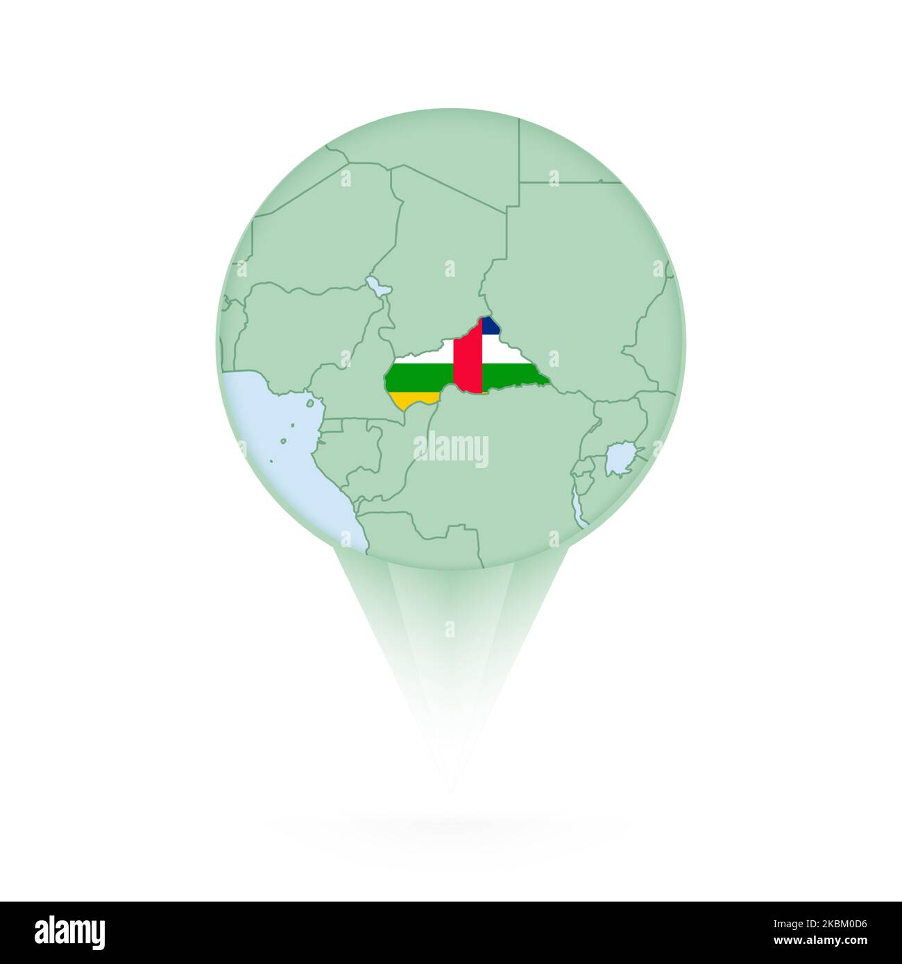 Central African Republic map, stylish location icon with Central African Republic map and flag ...