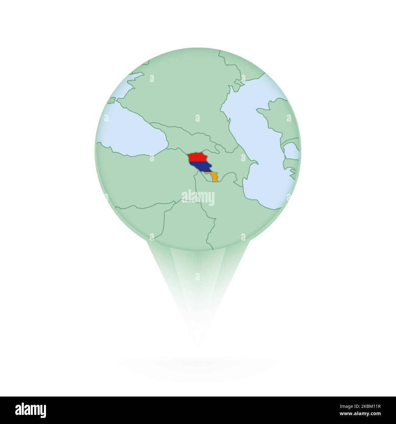 Armenia map, stylish location icon with Armenia map and flag. Green pin ...