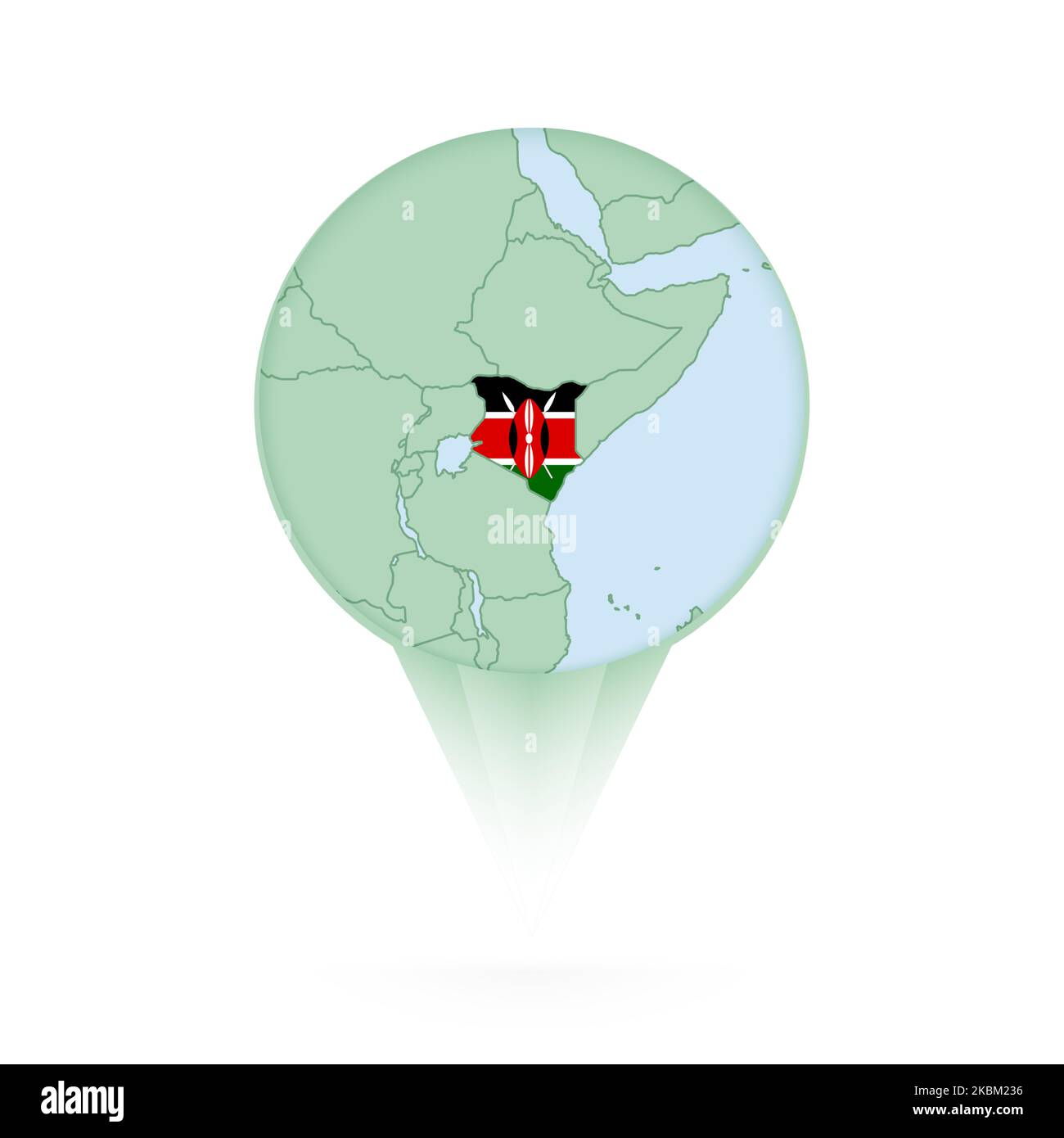 Kenya map, stylish location icon with Kenya map and flag. Green pin ...