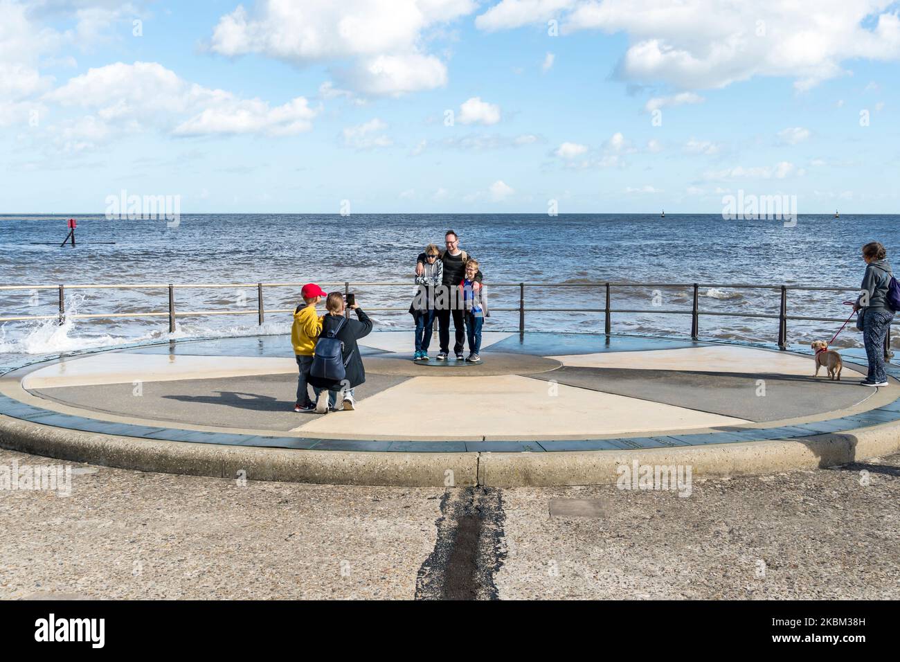 Family visiting Ness point Englands most easterly point Lowestoft ...