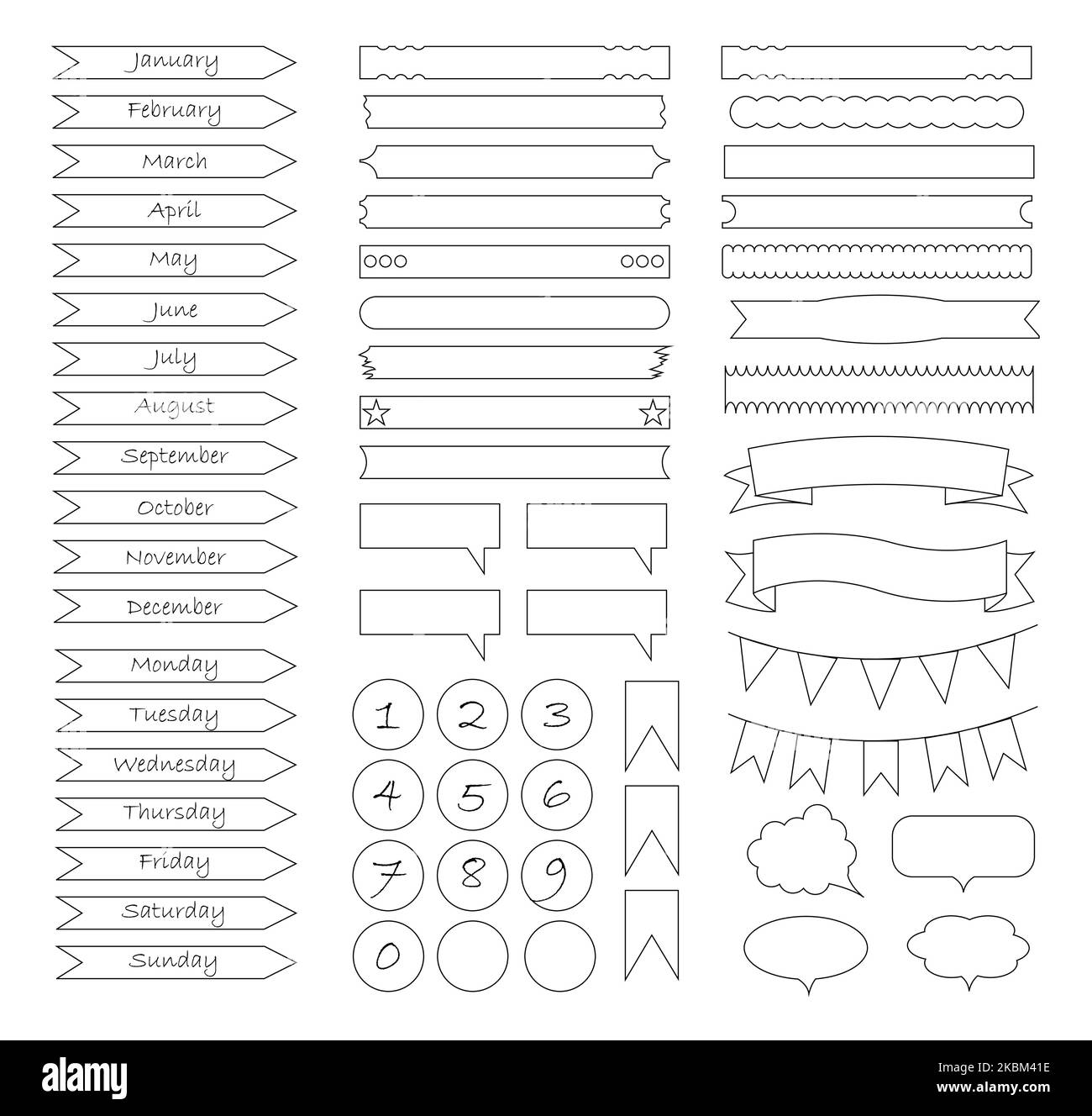 Set of bright stickers for planning Stock Vector Image & Art - Alamy