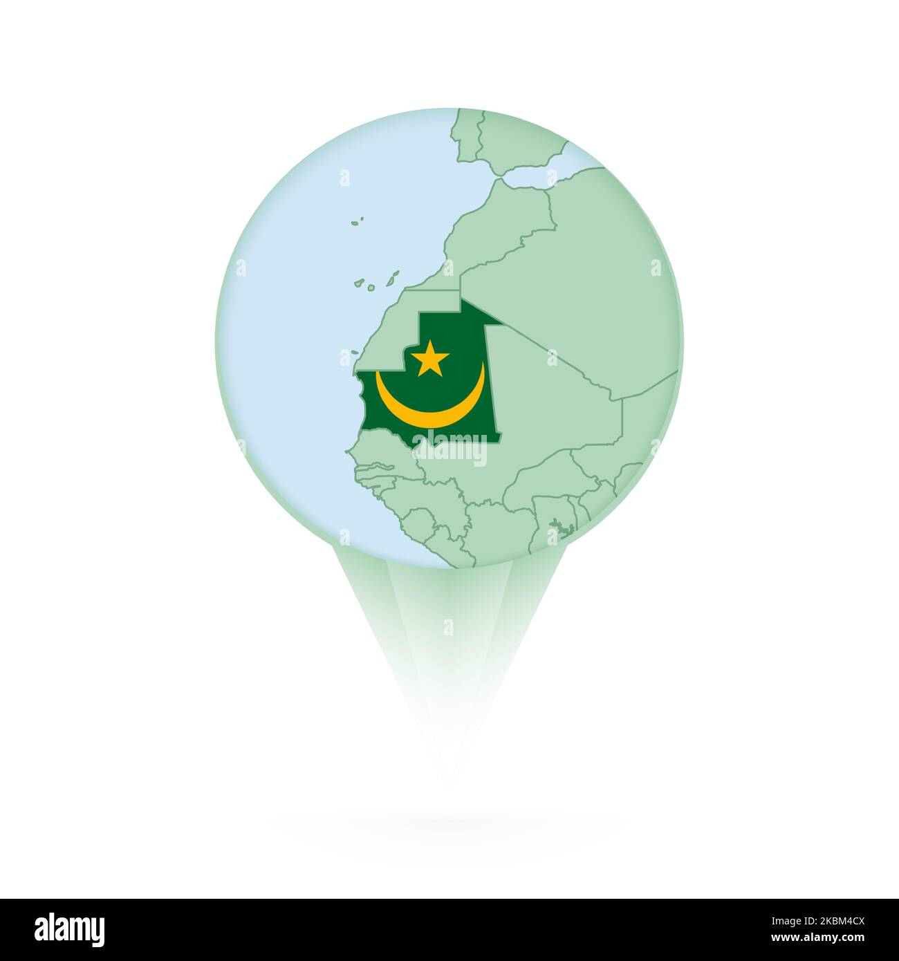 Mauritania map, stylish location icon with Mauritania map and flag ...