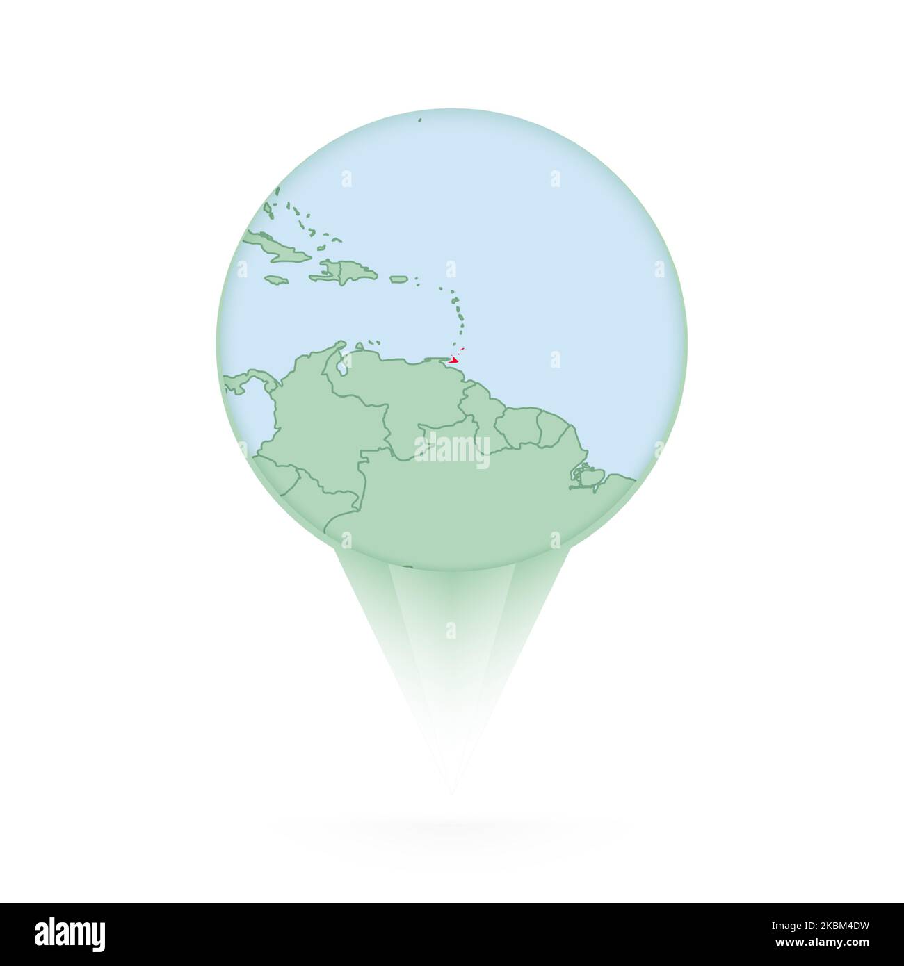 Trinidad And Tobago Map Stylish Location Icon With Trinidad And Tobago