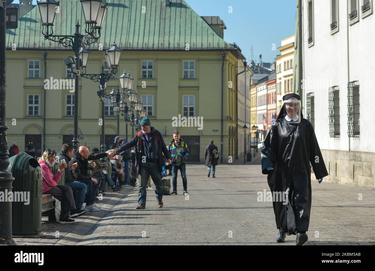A nun from the religious order of the Sisters of the Canon of the Holy ...