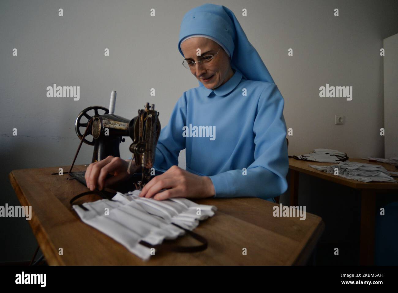 A nun from the religious order of the Sisters of the Canon of the Holy ...