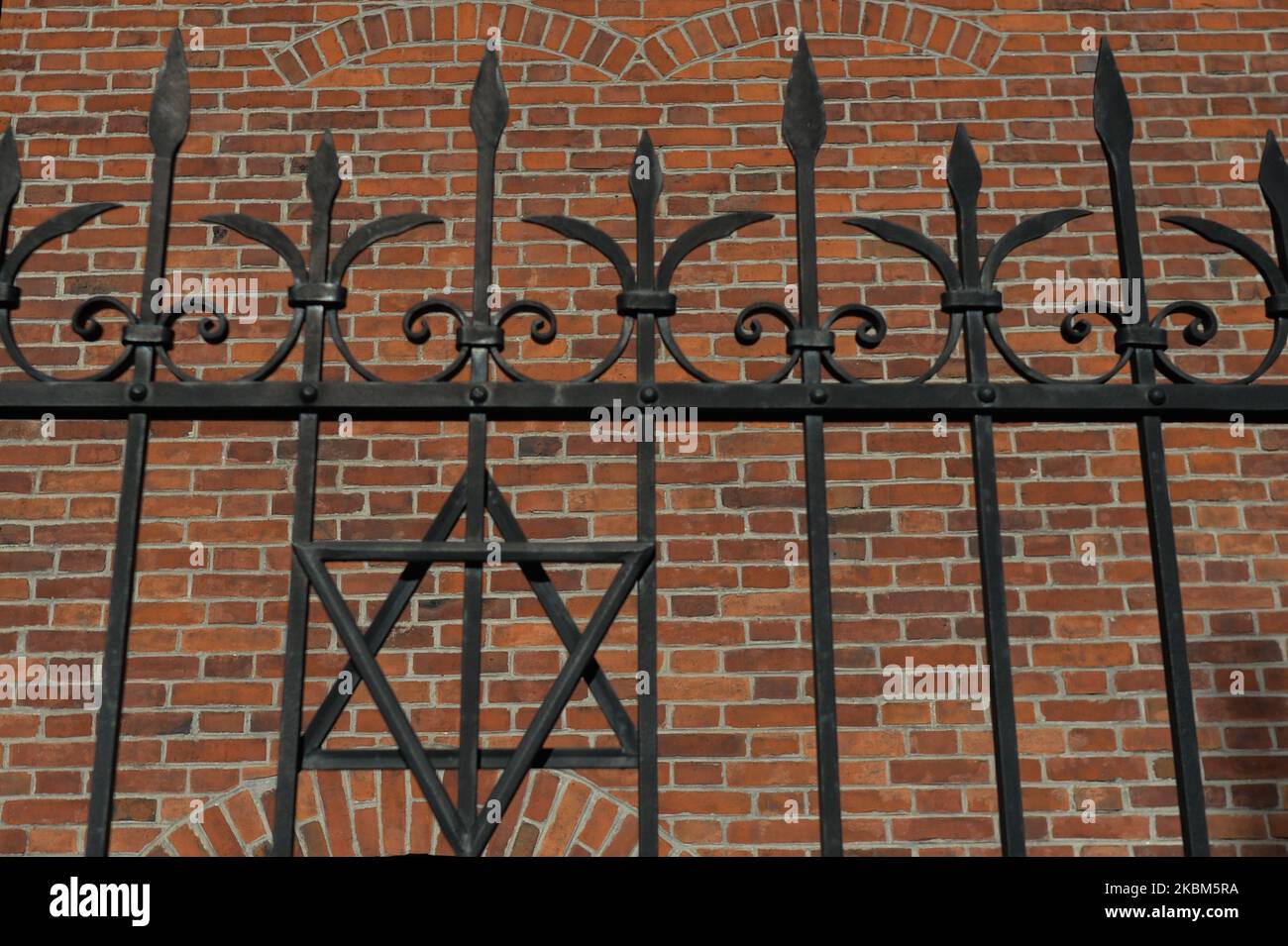 The Star of David on a fence in Kazimierz, a historic Jewish quarter of ...