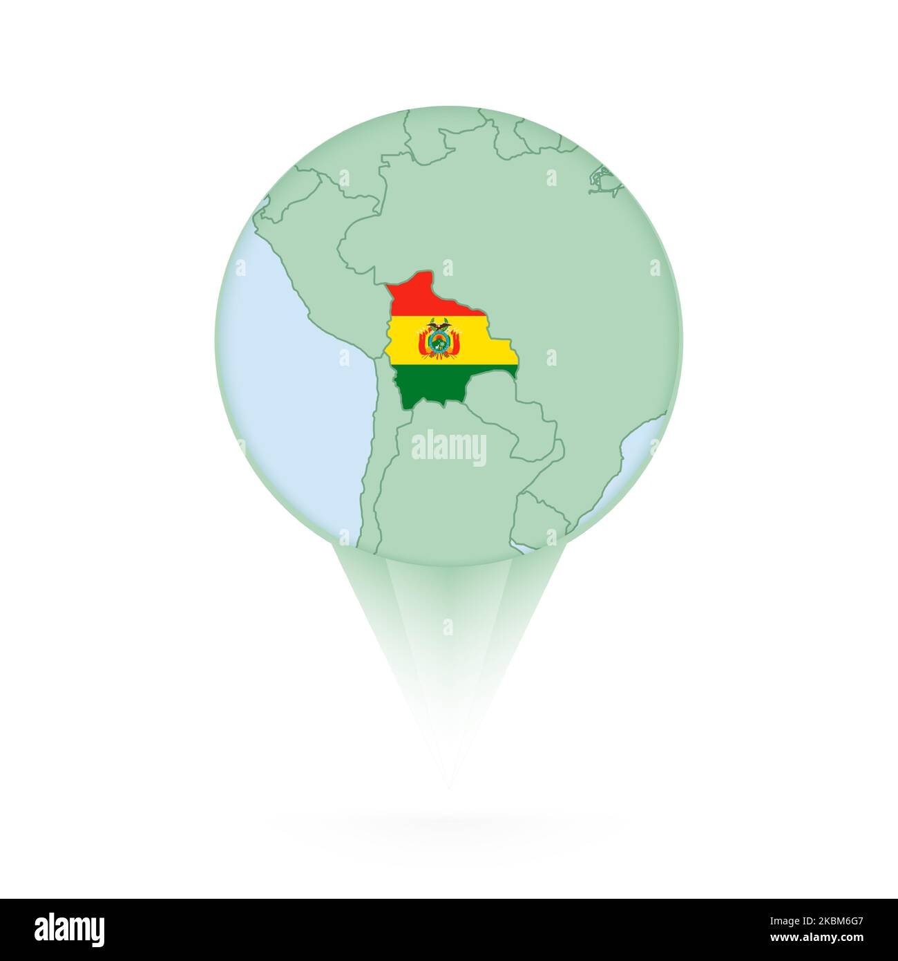 Bolivia map, stylish location icon with Bolivia map and flag. Green pin icon Stock Vector Image ...