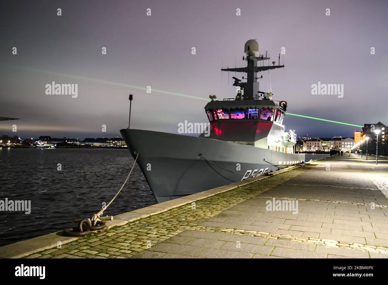A navy patrol P525 warship on the Copenhagen waterfront, Copenhagen ...