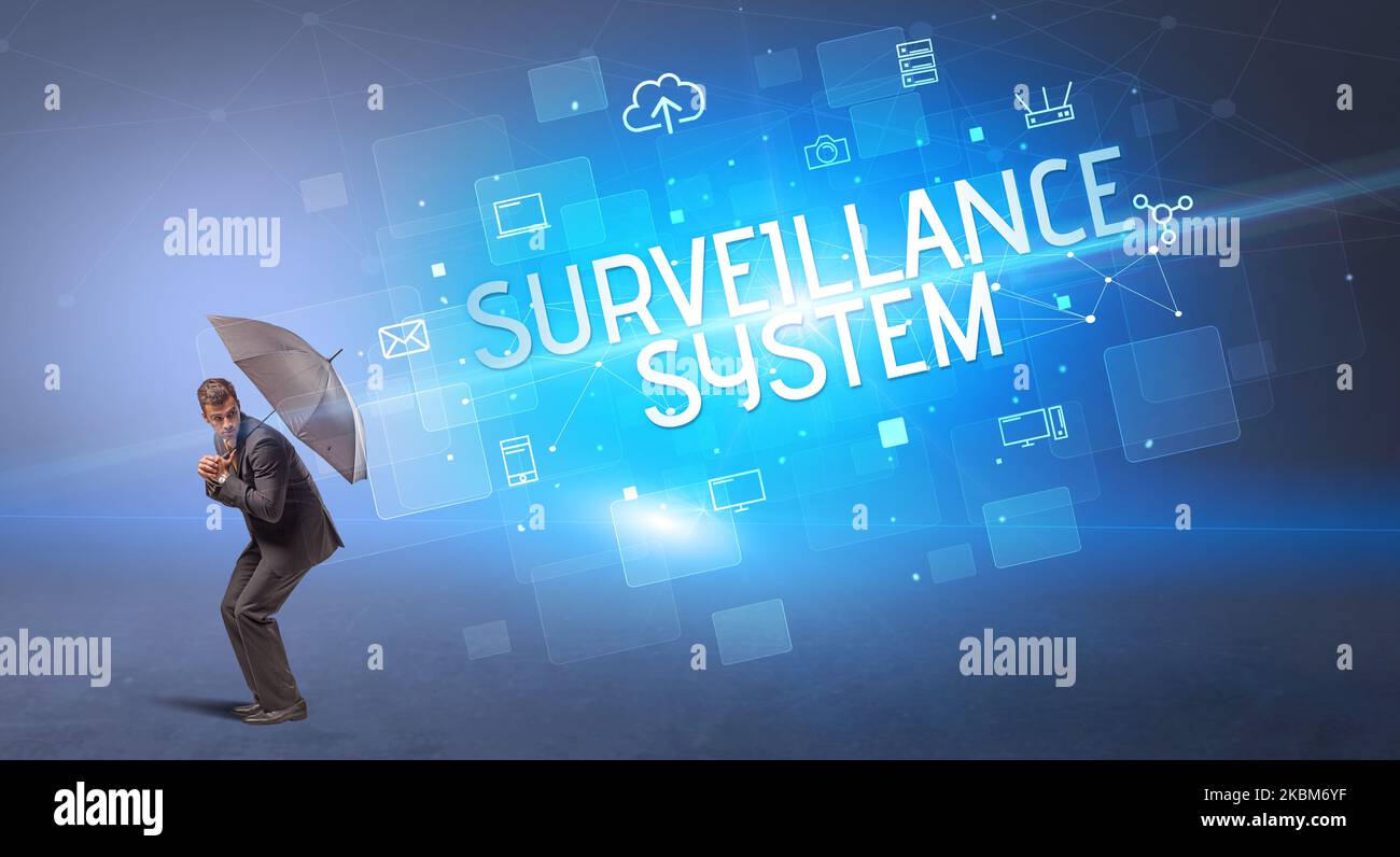 defending with umbrella from cyber attack Stock Photo - Alamy