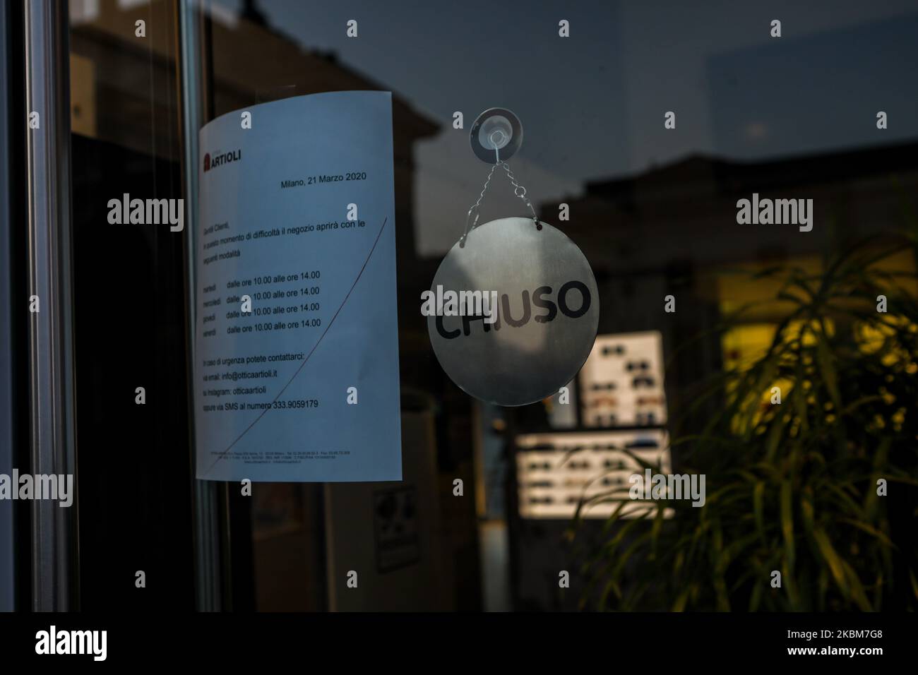 General view of a closed activity, Milan, Italy, April 09 2020. (Photo ...