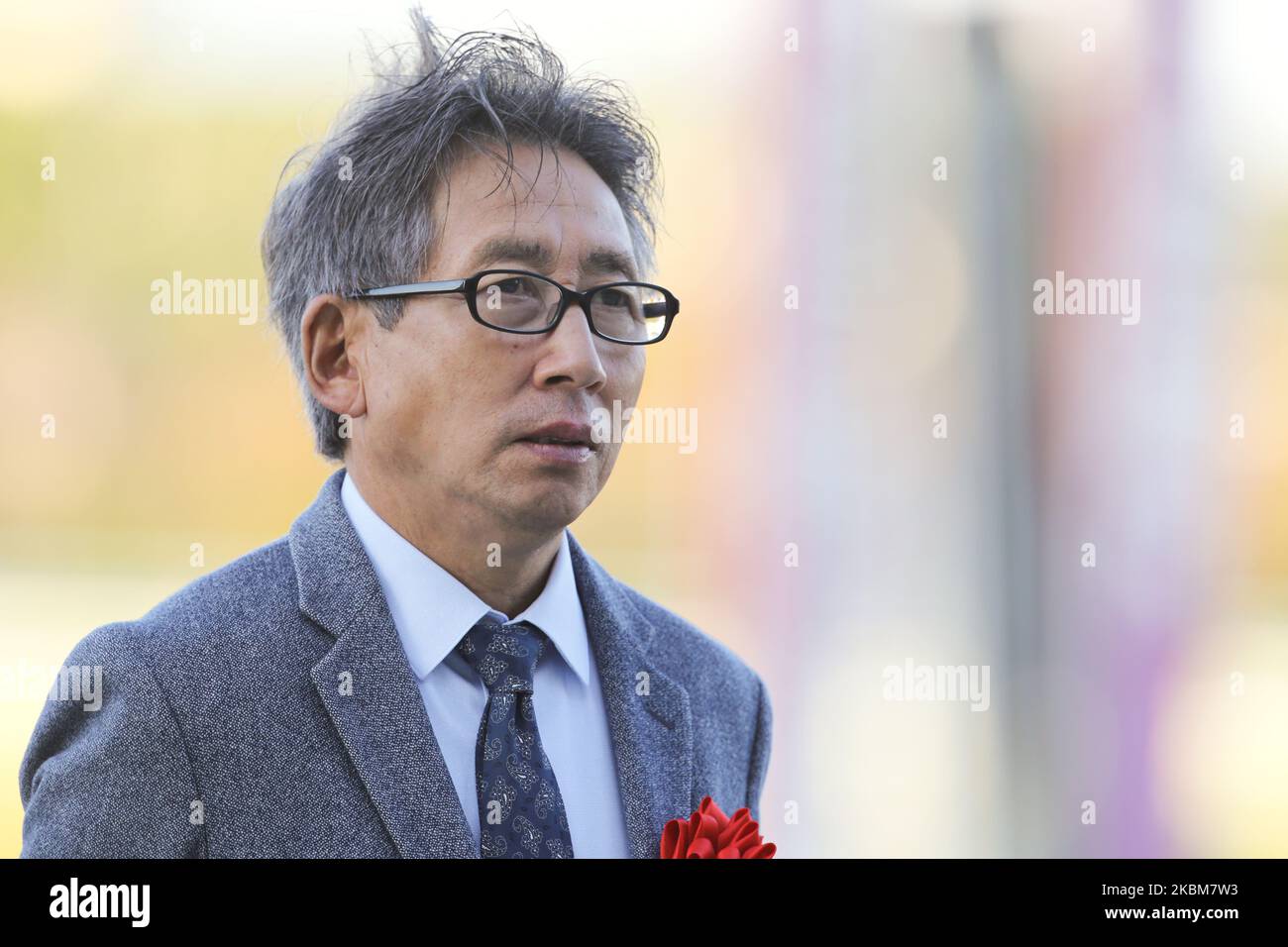 Hyogo, Japan. 29th Oct, 2022. Trainer Takayuki Yasuda won the MBS Sho Swan Stakes at Hanshin ...