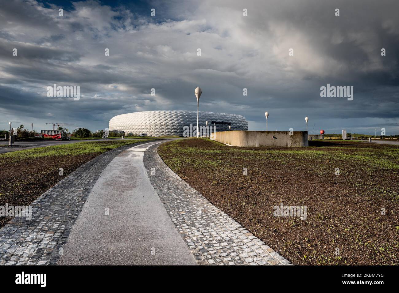 General view outside the Allianz Arena stadium of FC Bayern Munchen ...