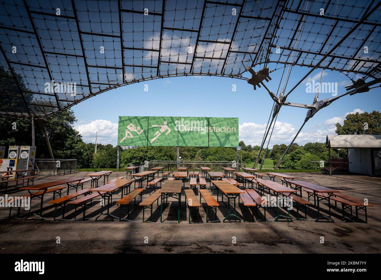 General view inside the Olympiastadion, older stadium of FC Bayern ...